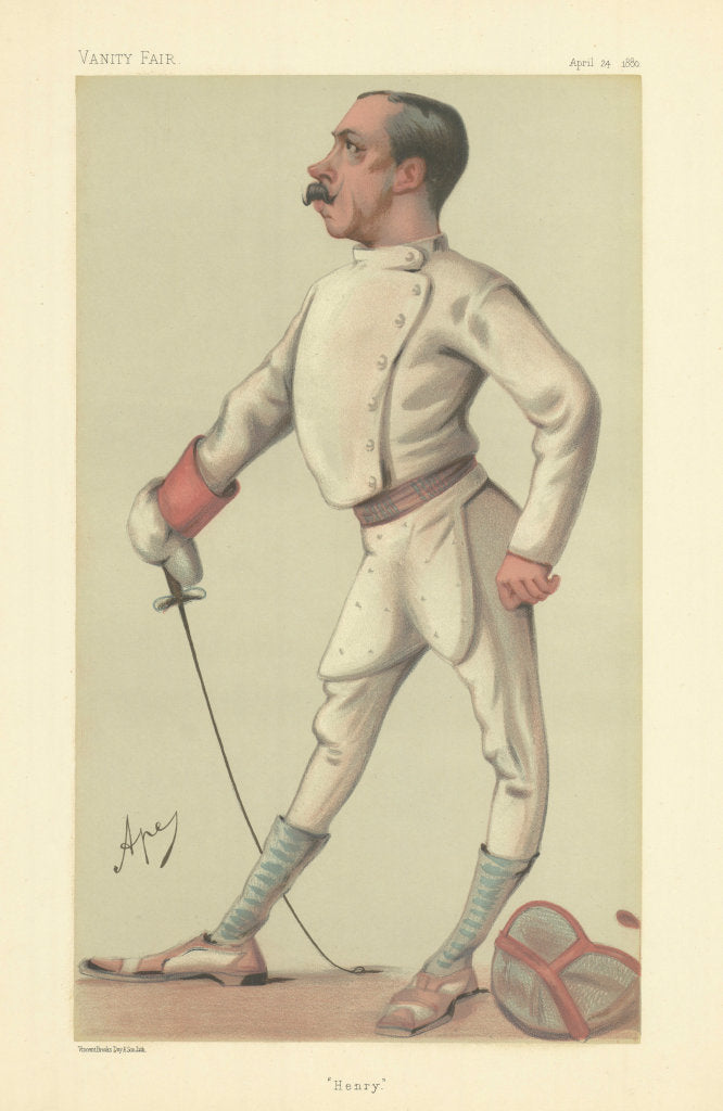 VANITY FAIR SPY CARTOON Lt-Col Henry Stracey 'Henry' Fencing. By Ape ...