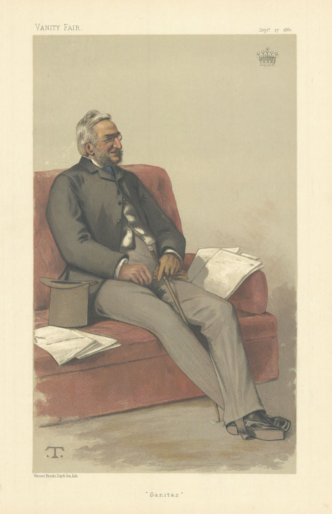 VANITY FAIR SPY CARTOON Hugh Fortescue, 3rd Earl 'Sanitas'. By T 1881 ...
