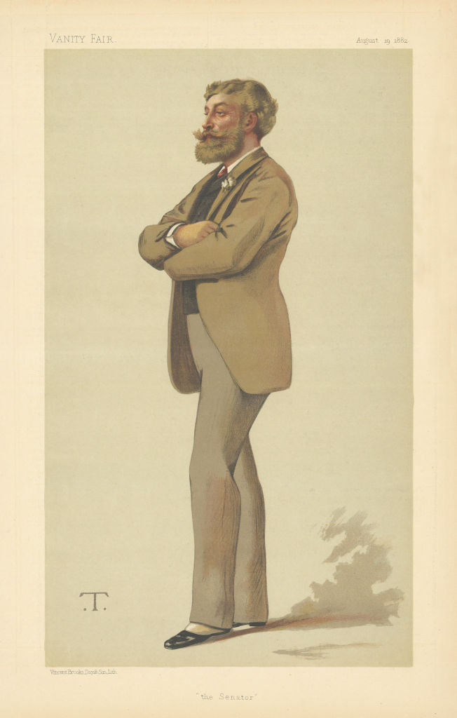 VANITY FAIR SPY CARTOON Cyril Flower 'The Senator' Wales. By T 1882 old ...
