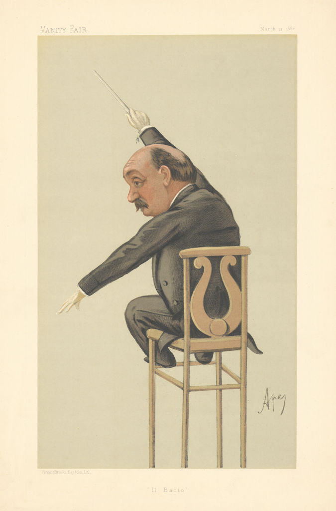 VANITY FAIR SPY CARTOON Luigi Arditi 'Il Bacio' Music conductor. By Ape ...