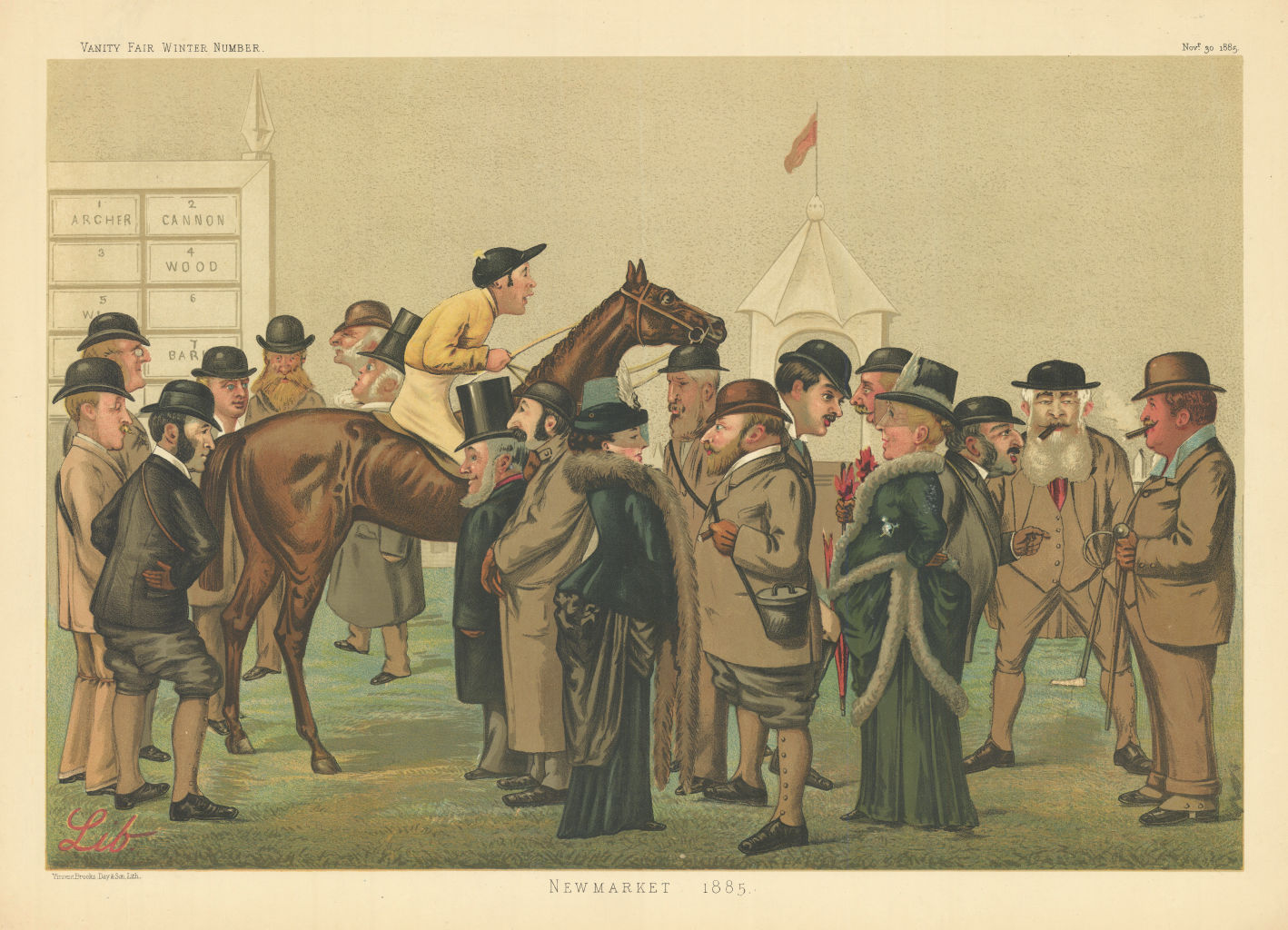 VANITY FAIR SPY CARTOON FOLIO. The Paddock at Newmarket. Horse racing ...