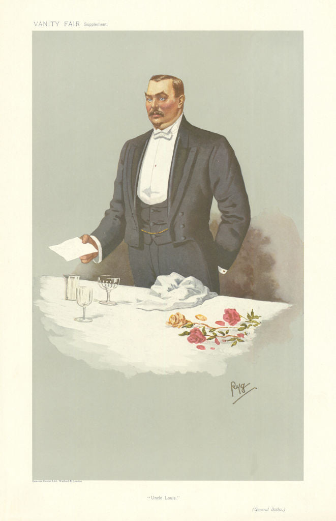 VANITY FAIR SPY CARTOON General Louis Botha 'Uncle Louis' South Africa ...